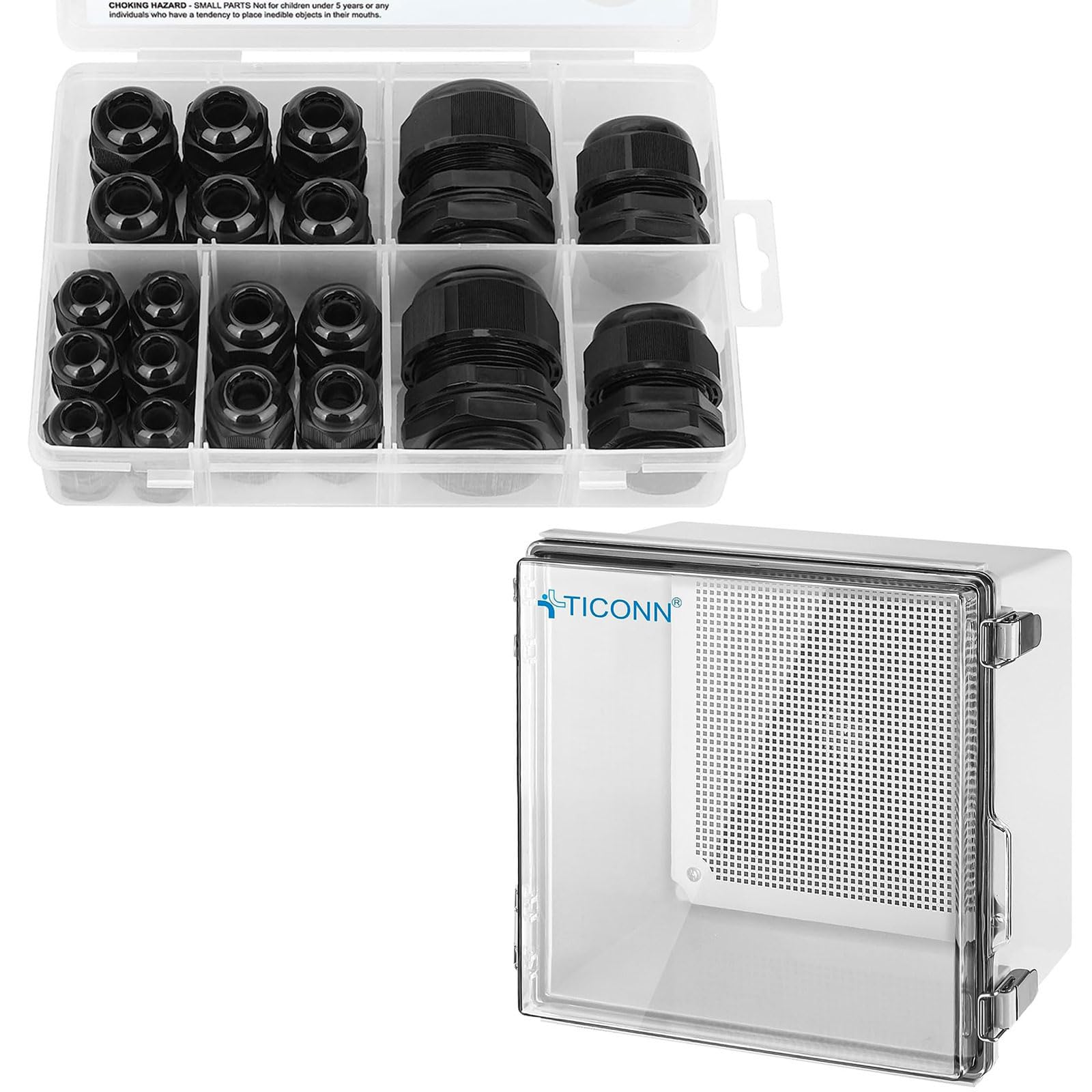 TICONN Waterproof Electrical Junction Box IP67(Clear, 11.8"x11.8"x7.1 ...