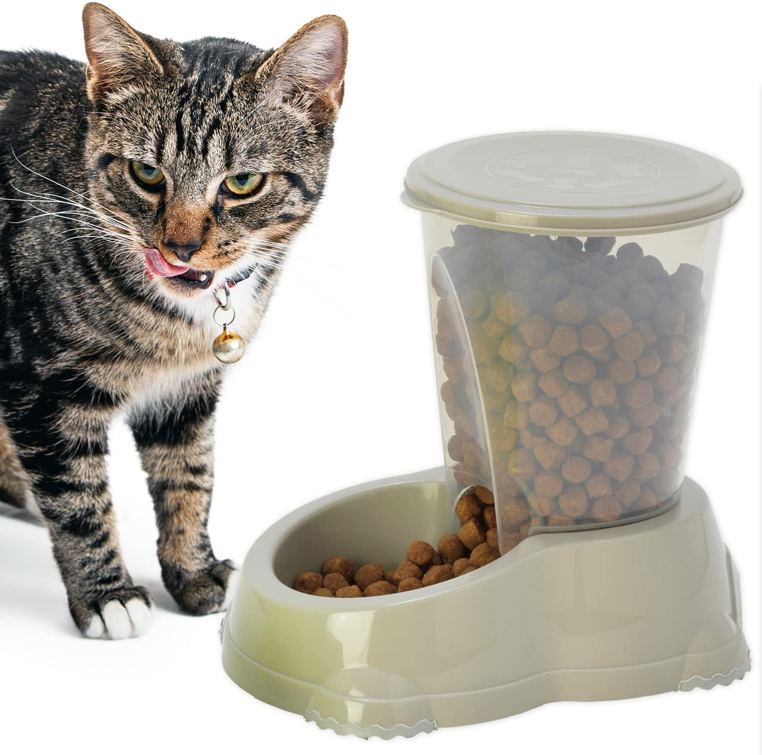 CAT CENTRE Feeder Cat Bowl Snacker 1.5L Dry Food Biscuits Gravity ...