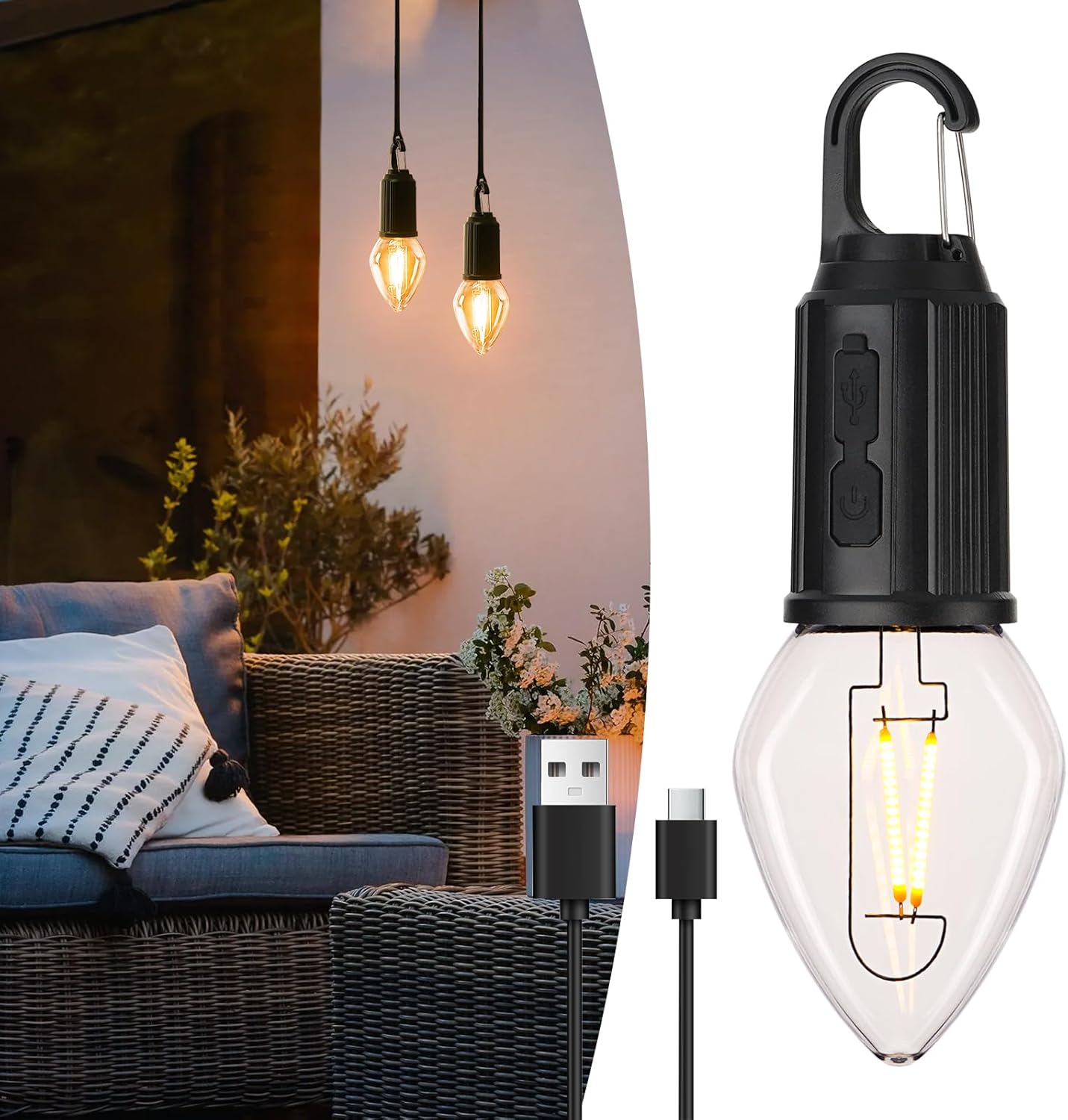 BRIGHFIVEY Rechargeable LED Battery Operated Lights, 3 Modes Press ...