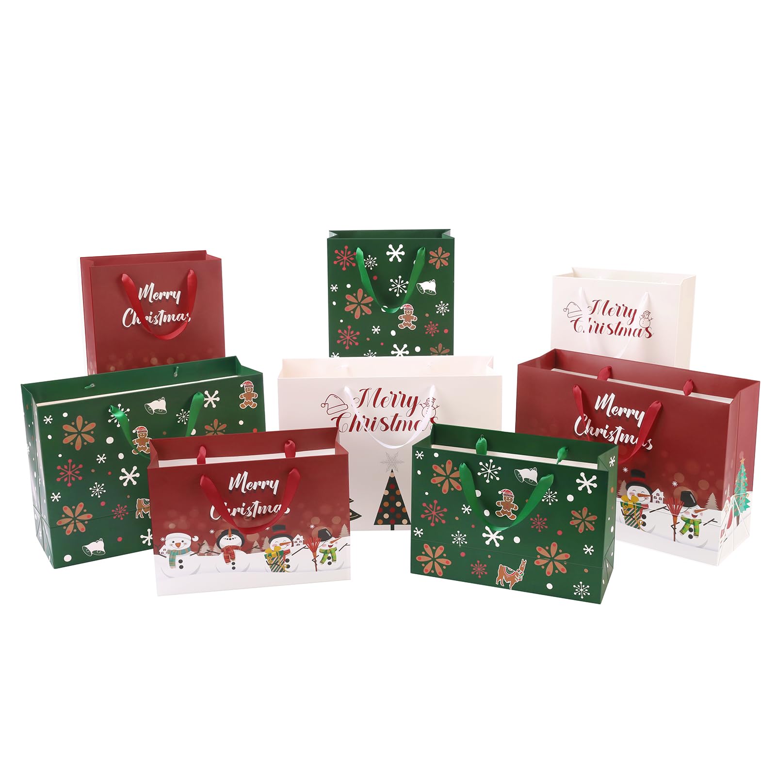 Amazon.com: MALICPLUS 9 Extra Large Christmas Gift Bags, 3 Sizes Luxury ...