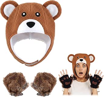 Amazon.com: Zoooyawn 3 Pcs Brown Bear Halloween Costume Set Plush Brown ...