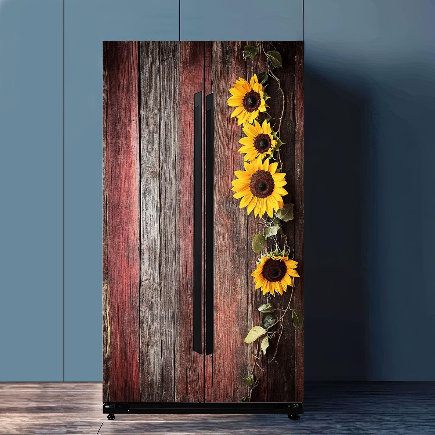 Amazon.com: Self Adhesive Vinyl Refrigerator Wrap Set Sunflowers an ...