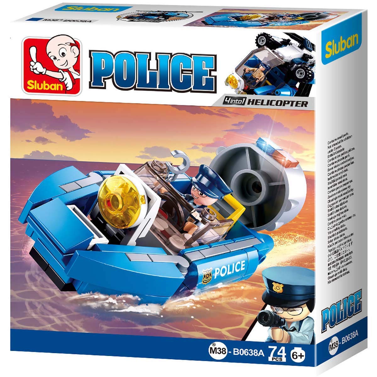 Sluban Police Hovercraft Blue M38-B0638A 74Pcs : Amazon.in: Toys & Games
