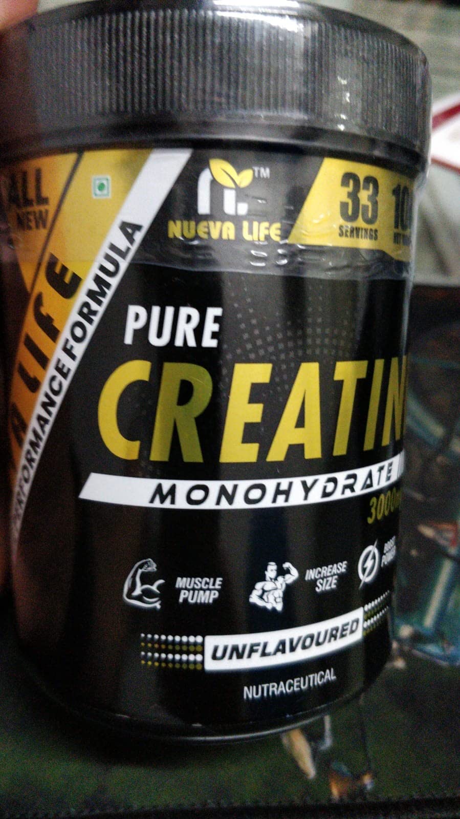 NUEVA LIFE Creatine Monohydrate (100 gm, 33 Servings), Provides Energy ...