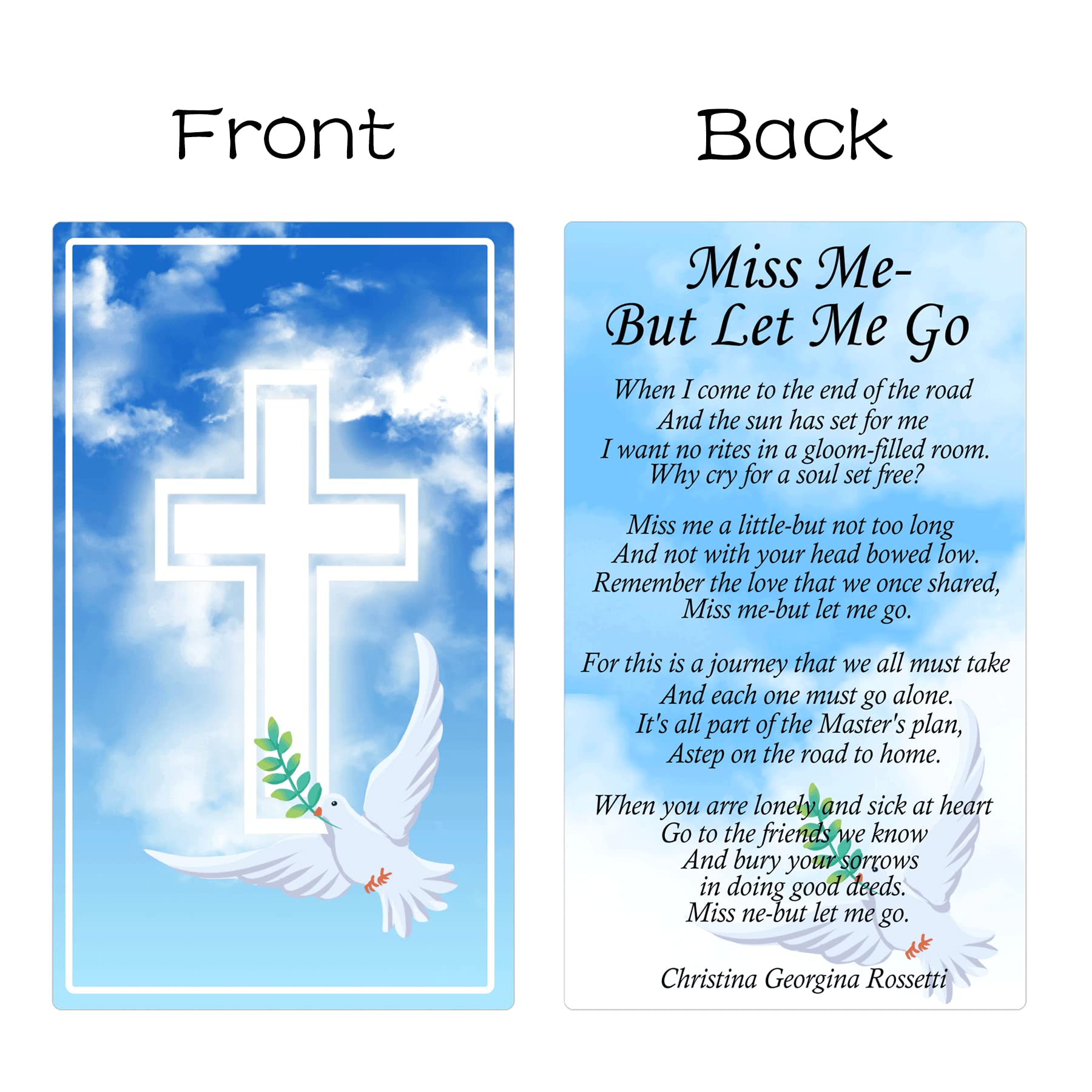 Memorial Prayer Cards Personalized Prayer Cards Beleive In The Holy ...