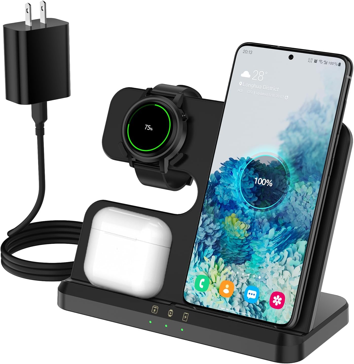 Amazon.com: Wireless Charger Samsung, 3 in 1 Charging Station Samsung ...