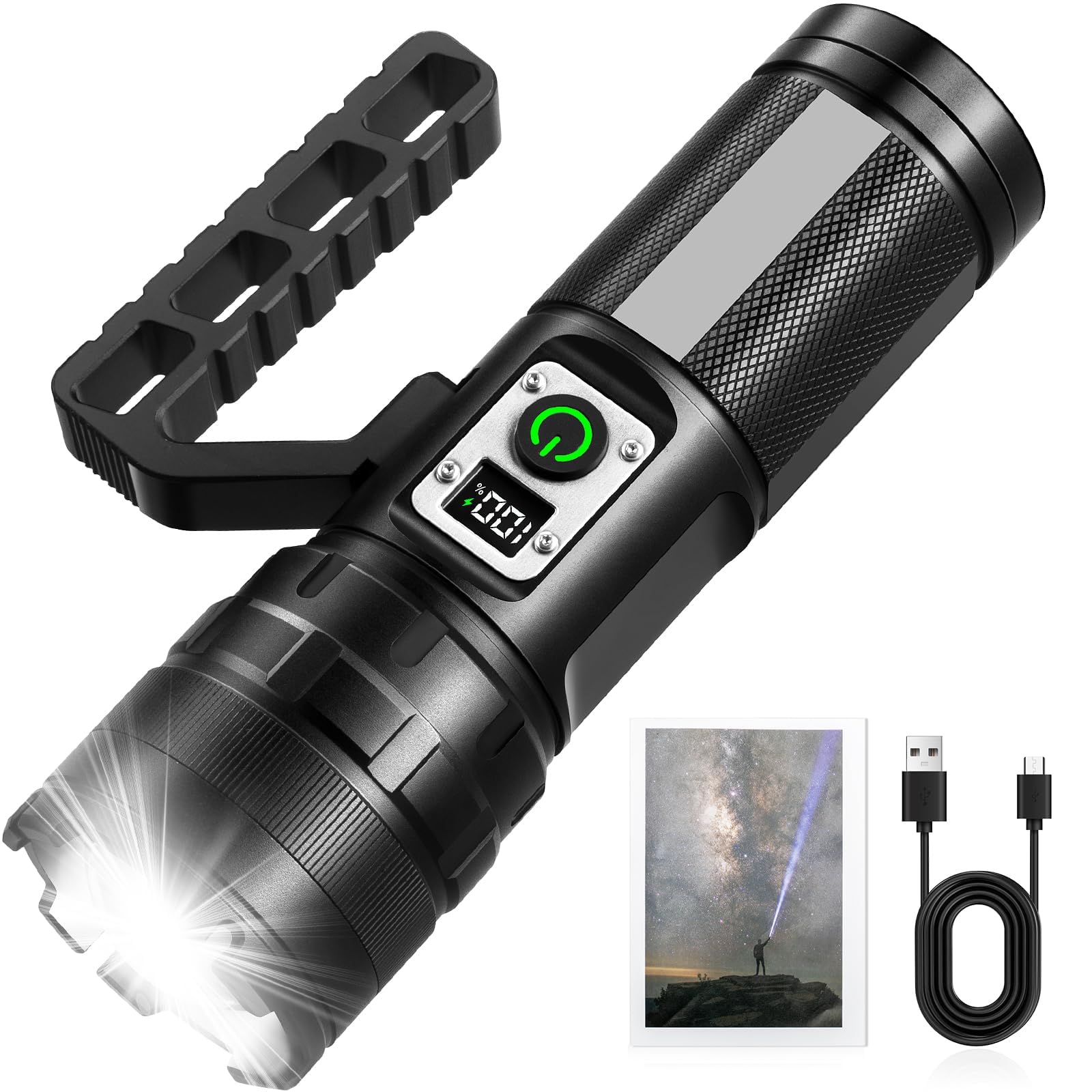 ZLH HITY Rechargeable LED Flashlights High Lumens, 900000 Lumens Super ...