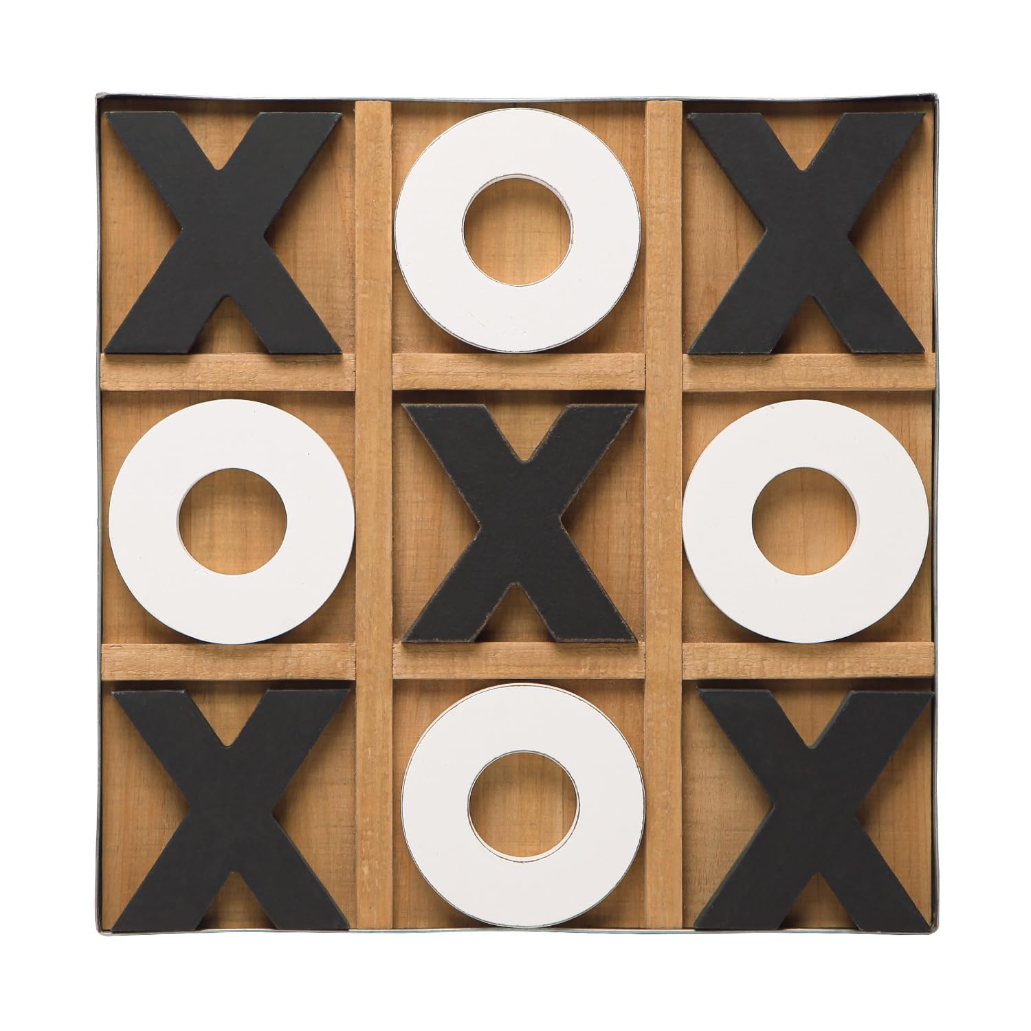 Amazon.com: NIKKY HOME 12x12 Inch Large Tic Tac Toe Wood Board Game ...
