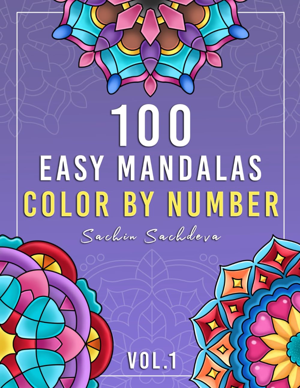 Amazon.com: 100 Easy Mandalas: Color by Number large print mandala ...