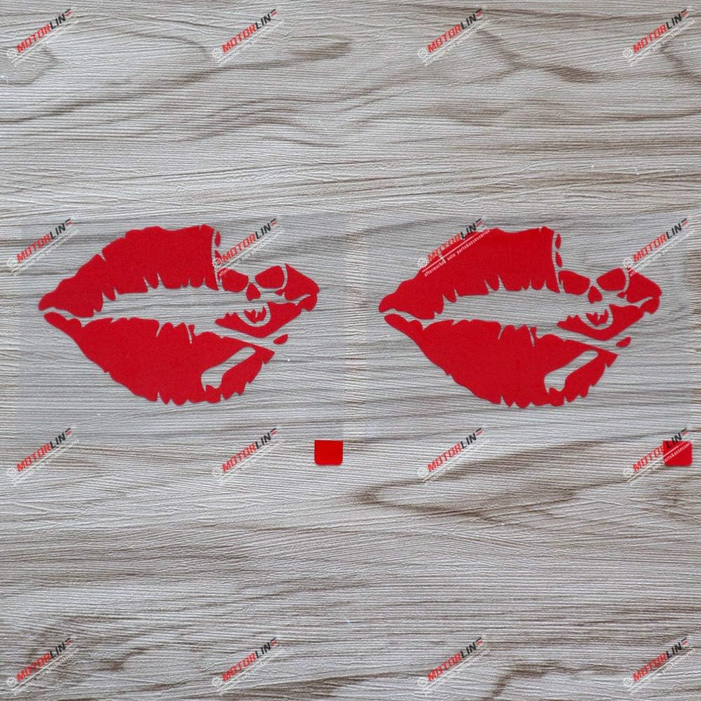Amazon.com - 2X red 4'' Hot Skull Lips Kiss Decal Sticker Car Computer ...