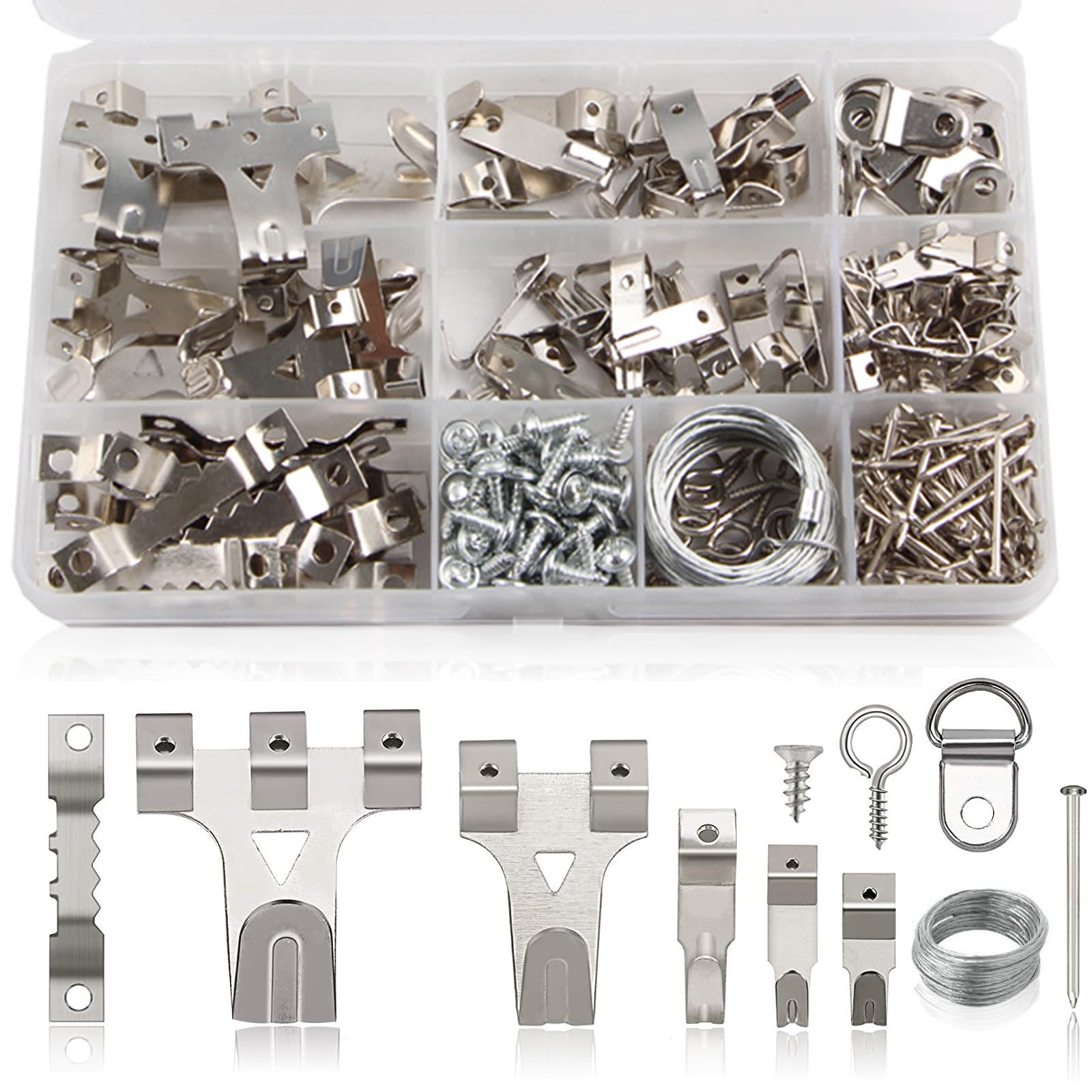 220 PCS Picture Hooks for Hard Walls, Picture Hanging Kit Heavy Duty ...