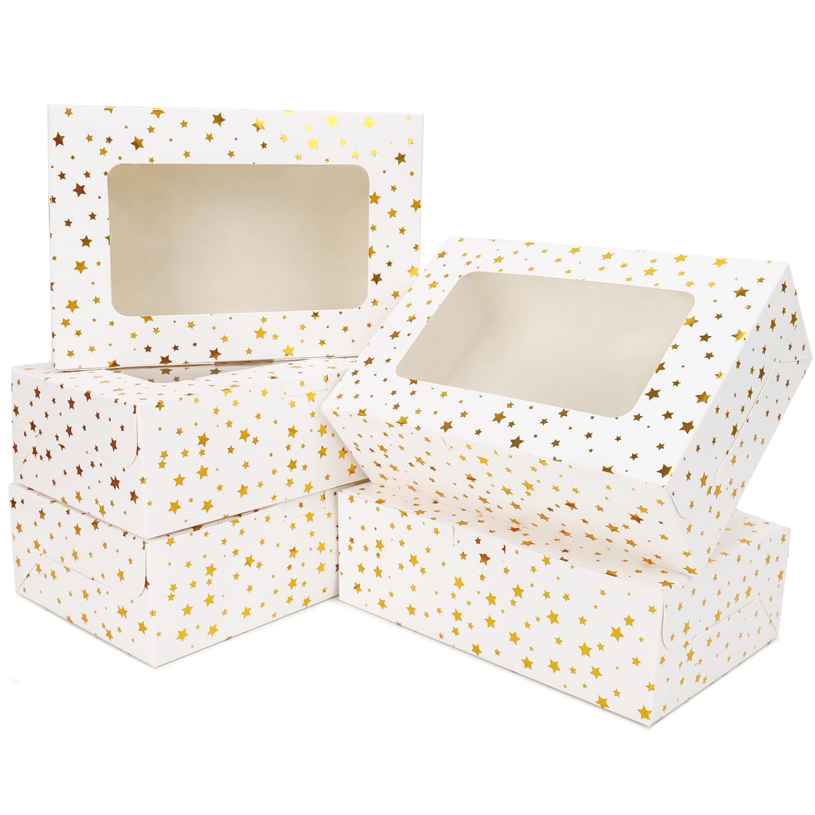 Amazon.com: Moretoes 30pcs 9x6x3in Christmas Bakery Boxes with Window ...