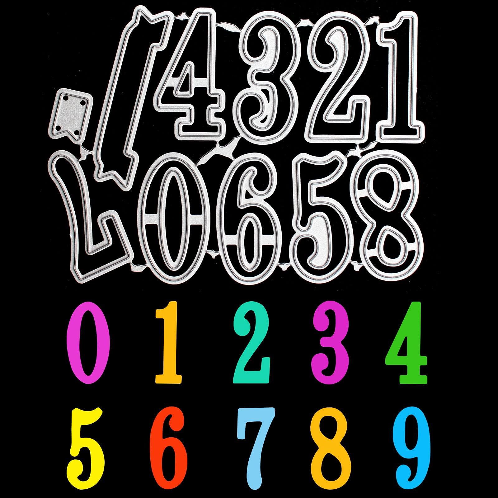 Amazon.com: 0-9 Numbers Metal Cutting Dies, Die cuts for Card Making ...