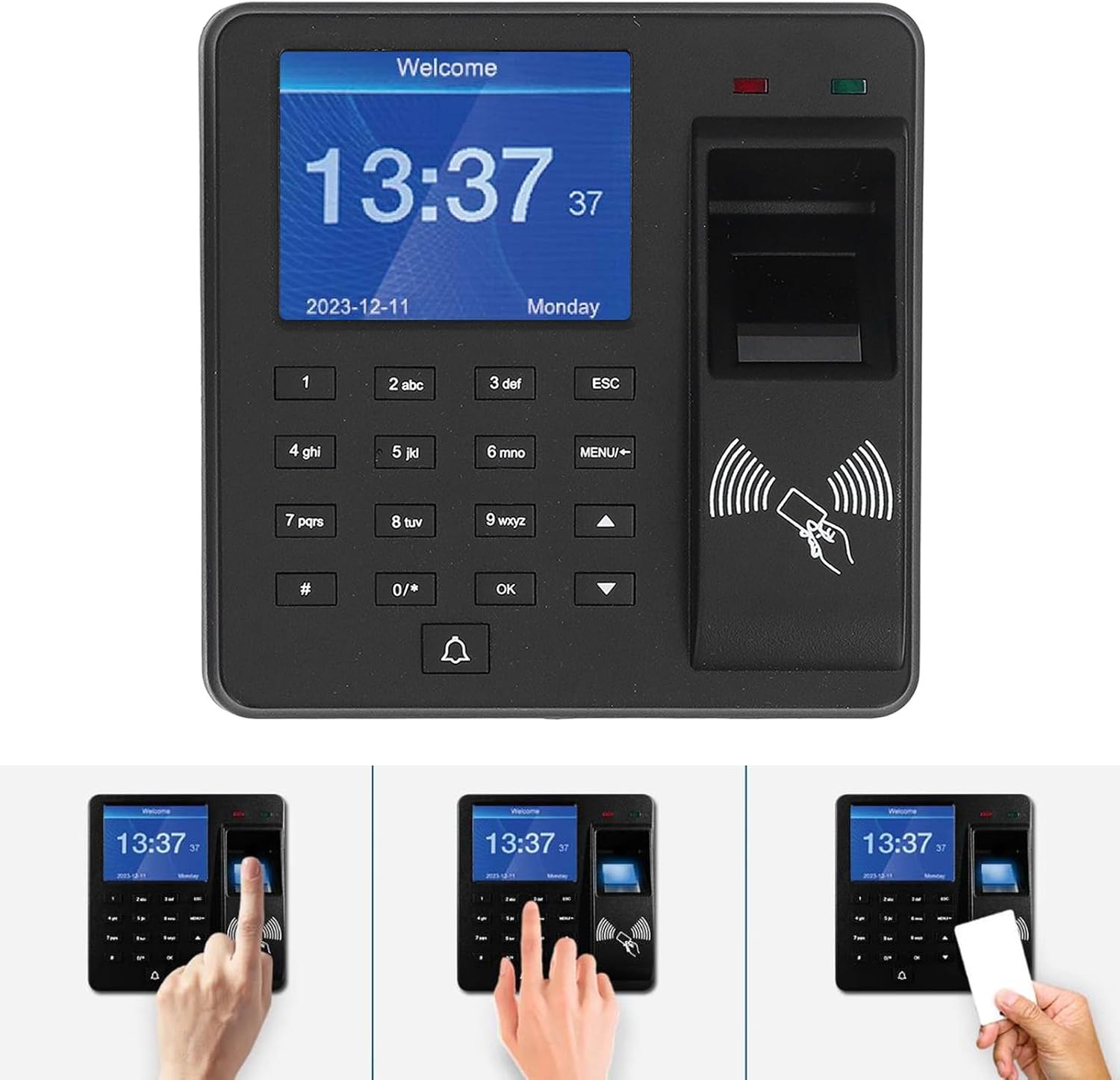Amazon.com : Fingerprint Time Clock, Biometric Employee Time Attendance Machine with Fingerprint ...