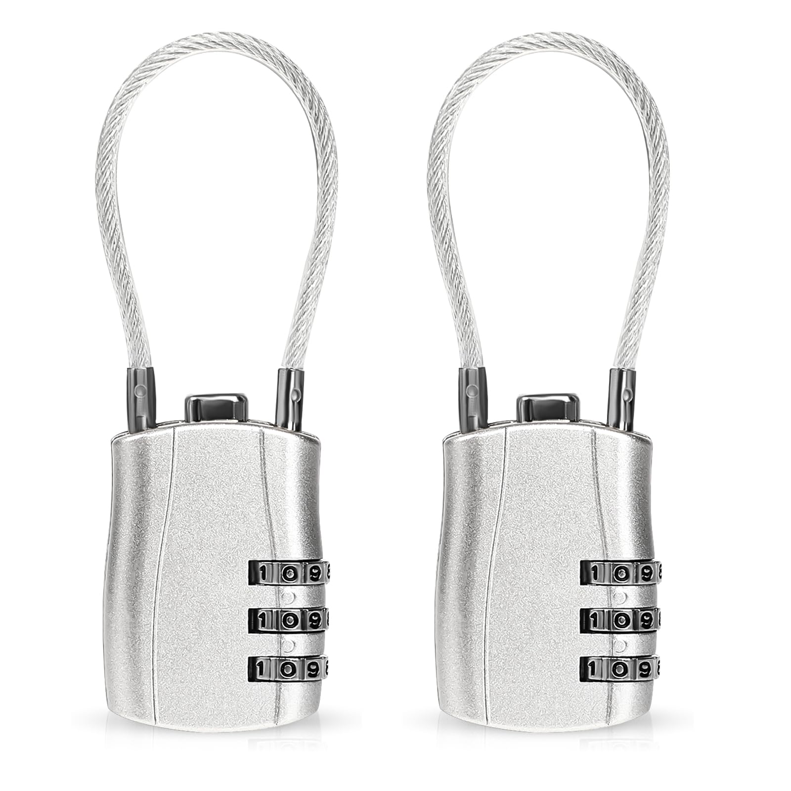 JIYIN 2 Pack Luggage Locks, Travel Suitcase Combination Lock Small Wire ...