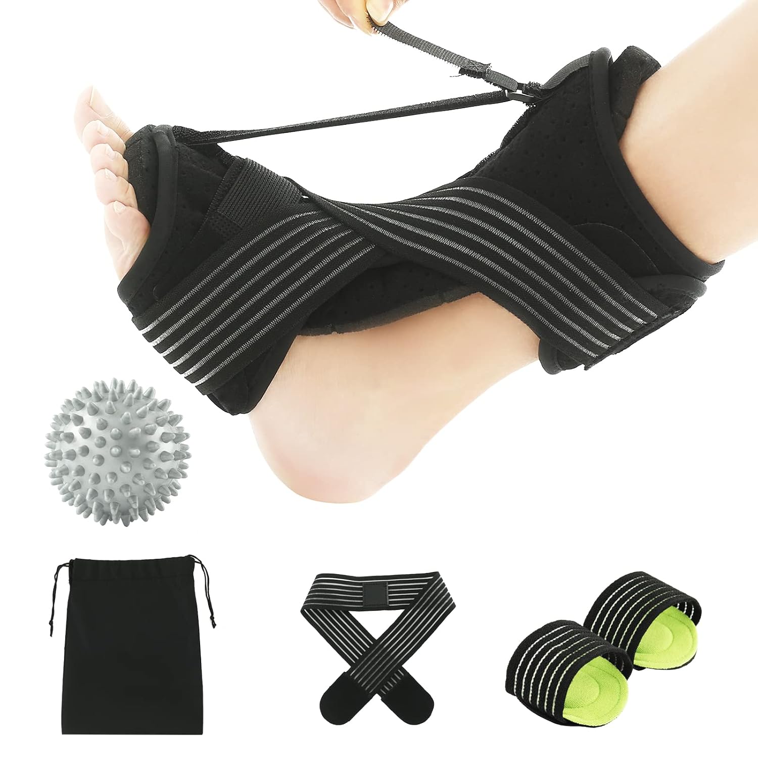 Amazon.com: Plantar Fasciitis Night Splint Foot Drop Orthotic Brace ...