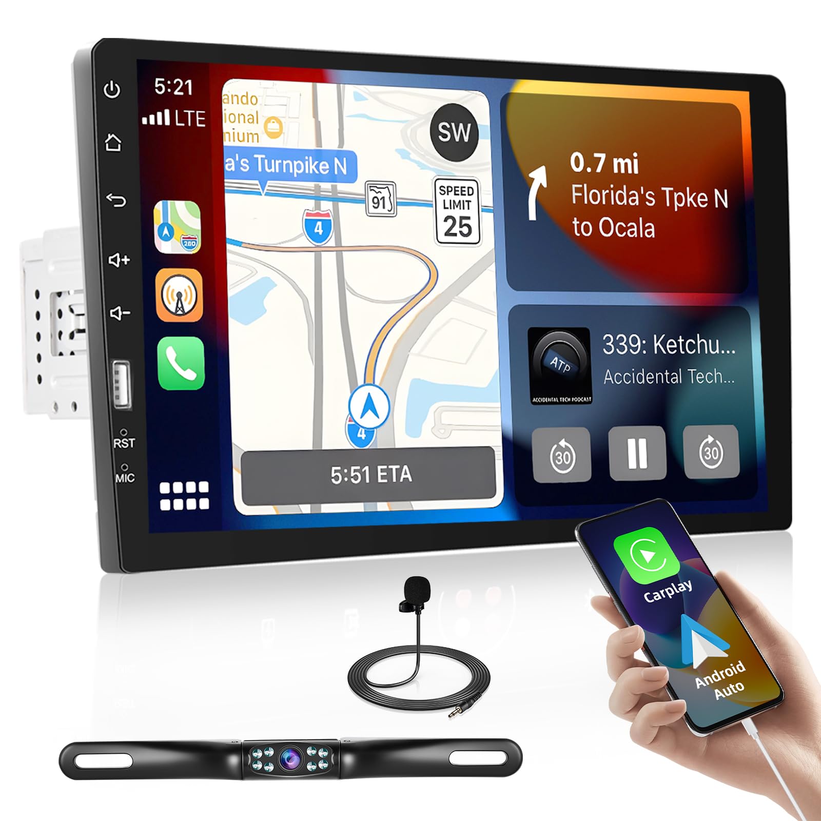 Amazon.com: Hikity 9 Inch Touch Screen Single Din Car Stereo with ...