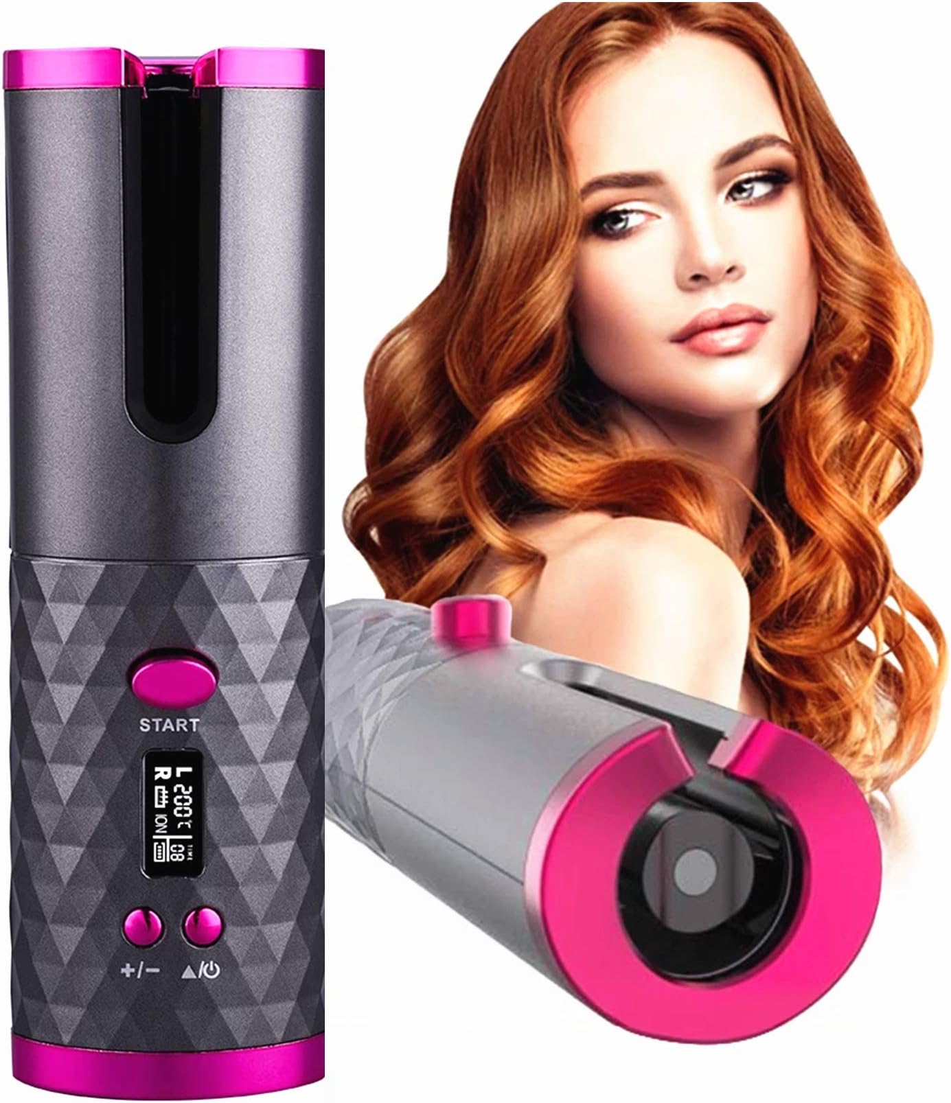 Amazon.com: Cordless Automatic Hair Curler Portable Electric Wand ...