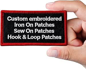 Amazon.com: Make Your Own Custom Embroidered Patches Text in 1 Line 2 ...