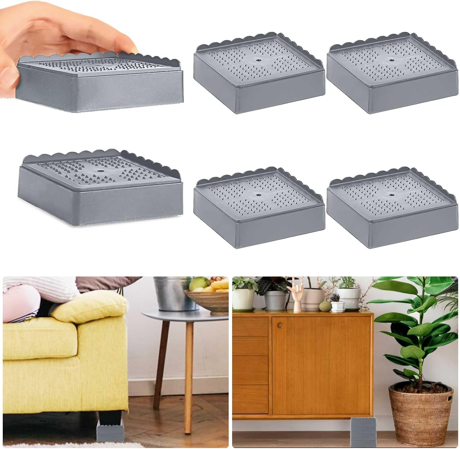 Amazon.com: EGTTGIN Bed Risers 1 inch, 2 inch, 3 inch, 4 inch Heavy ...