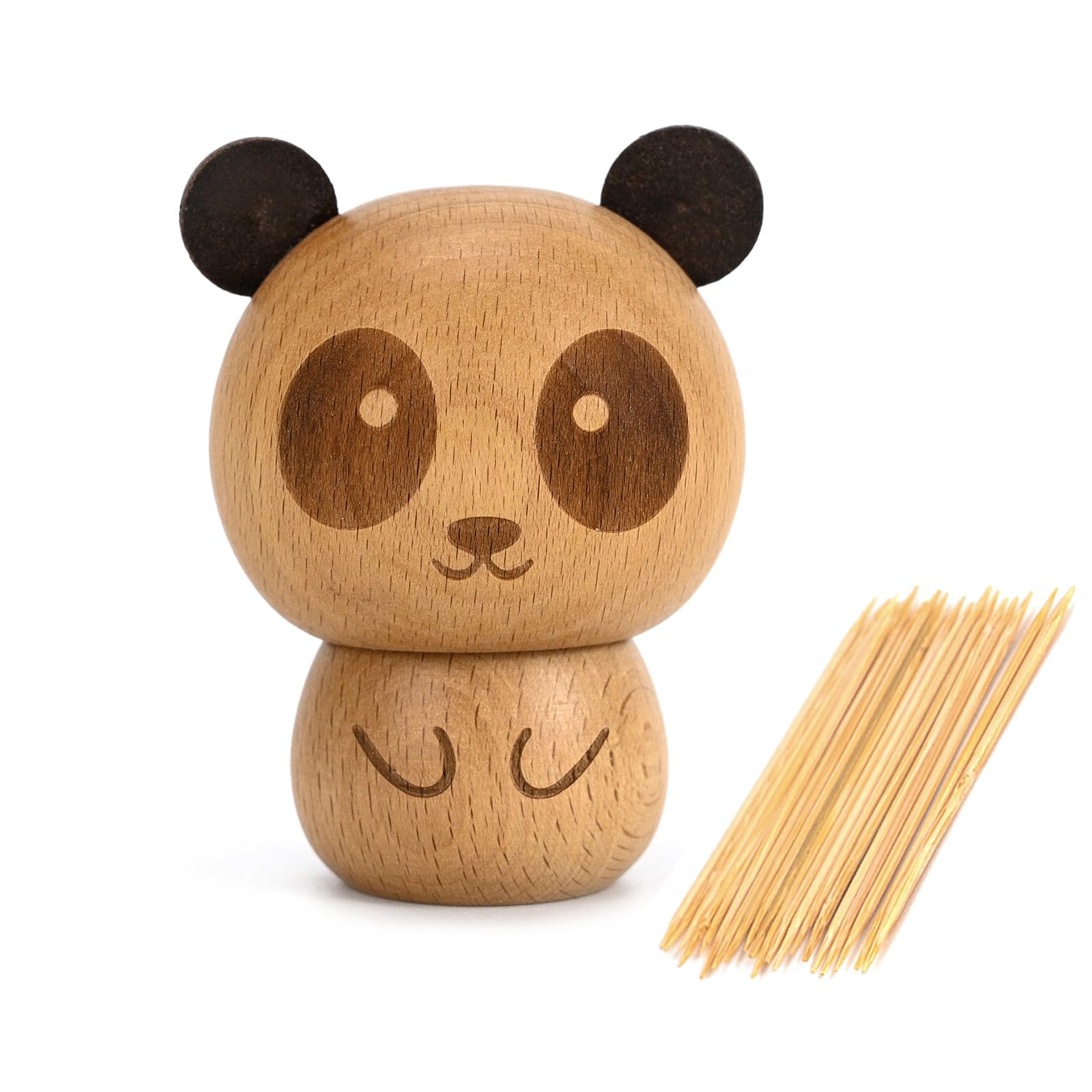 Amazon.com: LUUFAN Wooden Toothpick Dispenser Cute Panda Style ...