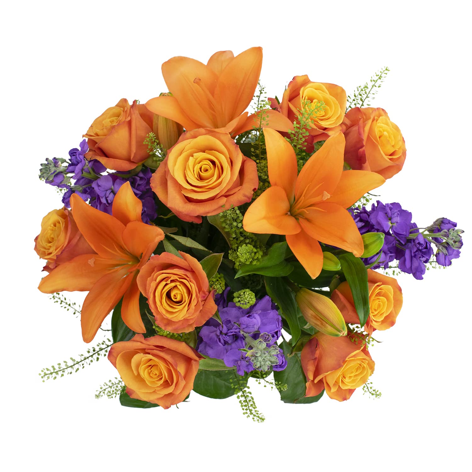 Purple And Orange Rose Bouquet