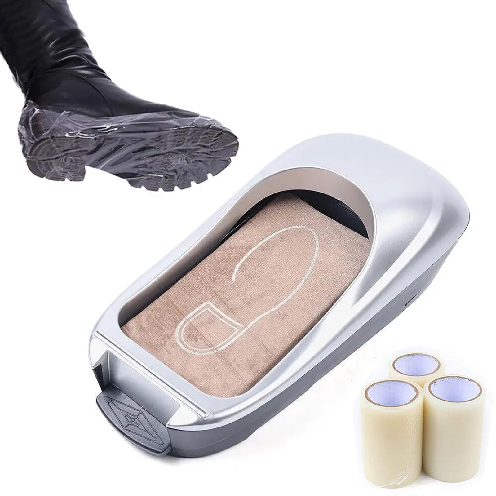 TEHONGMAI Automatic Shoe Cover Dispenser Machine with 3 Roll Overshoe ...