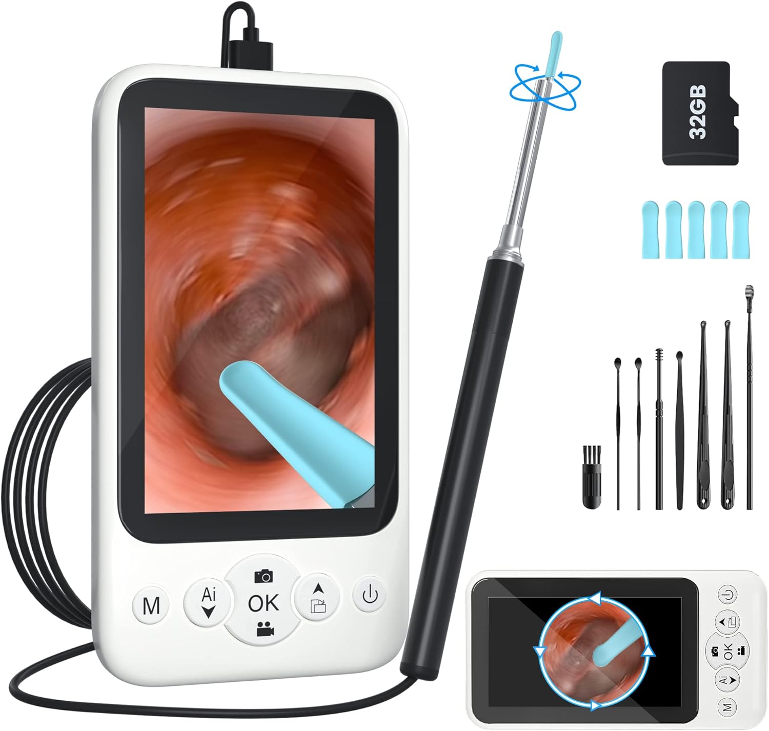 Amazon.com: 2023 Upgraded AI Digital Otoscope with 4.5 inch screen, 3 ...
