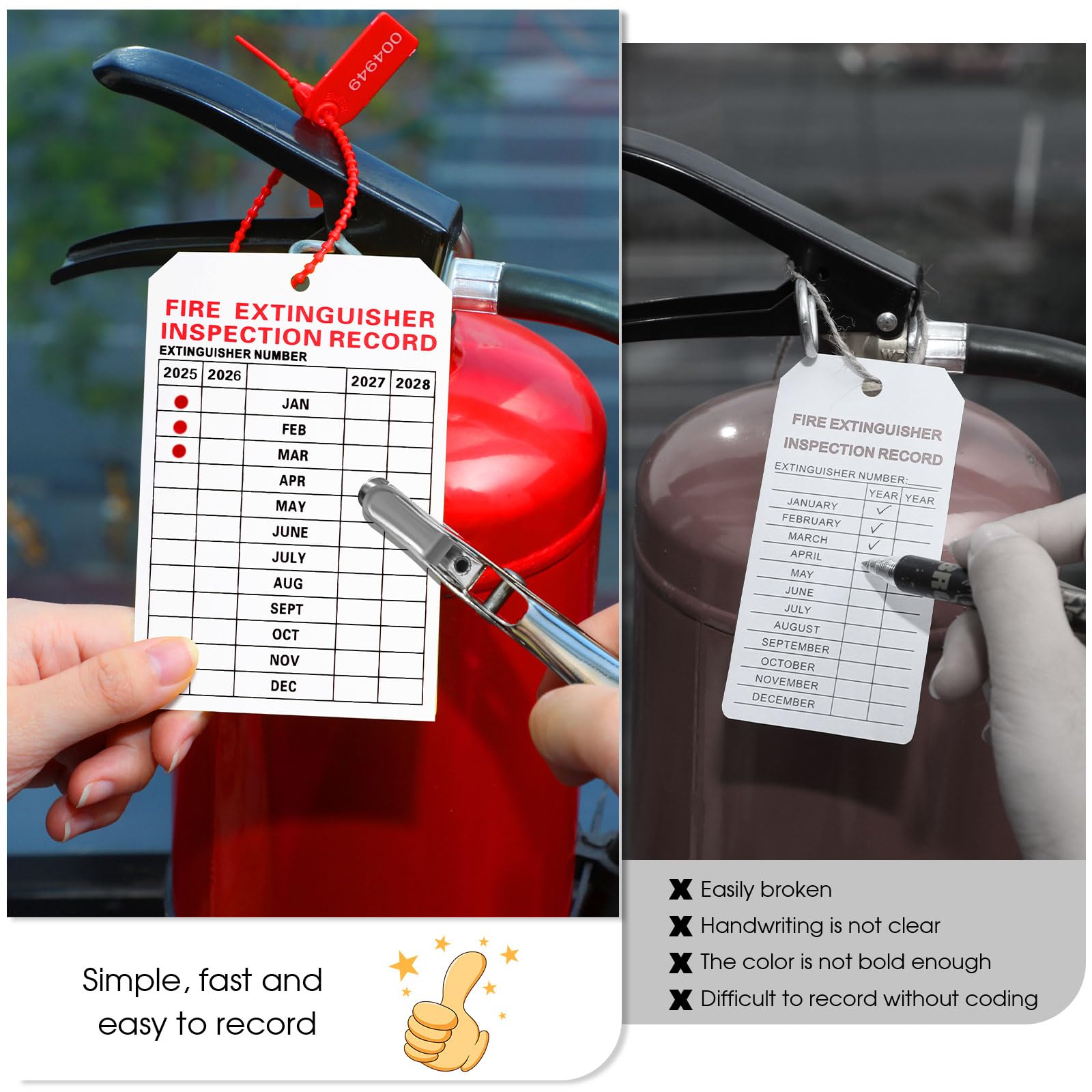 Snapklik.com : Chunful 101 Pieces Monthly Fire Extinguisher Inspection ...