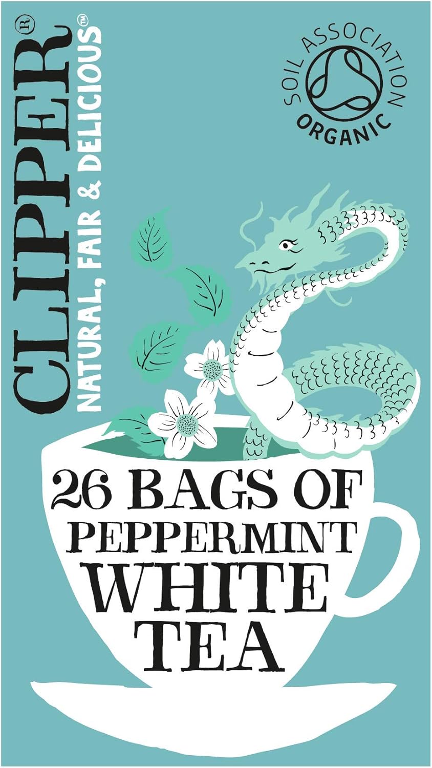 Clipper Té blanco orgánico con menta 26 bolsitas de té (paquete de 6 ...
