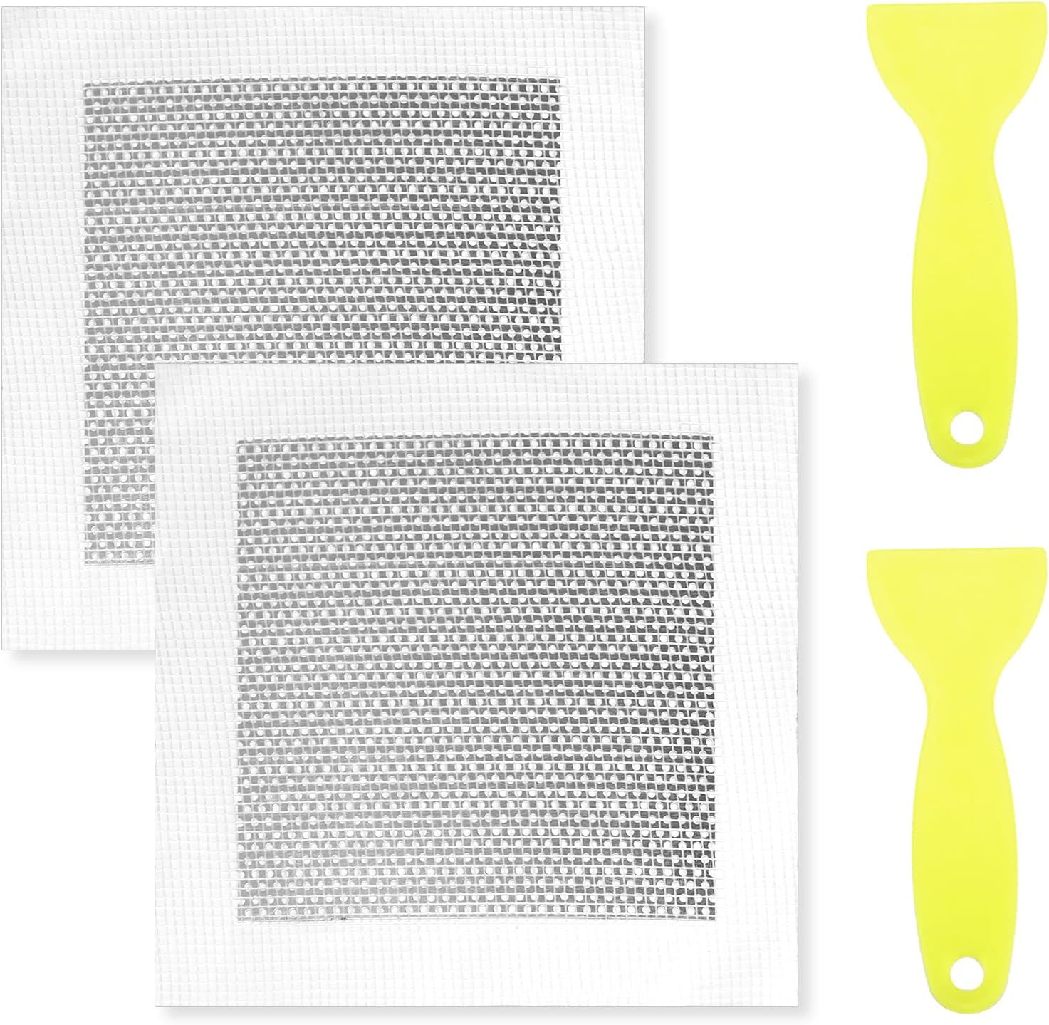 2 Pcs 6'' by 6'' Self Adhesive Fibreglass Mesh Wall Repair Patch Kit ...