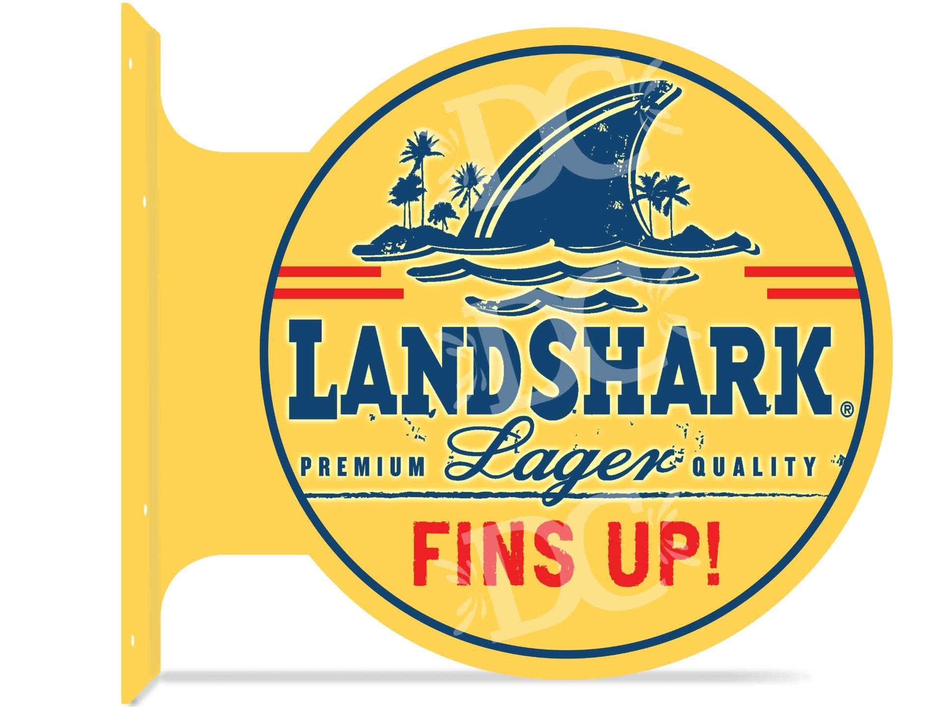 Amazon.com : Landshark Lager Double Sided Garage Flange Sign : Patio ...