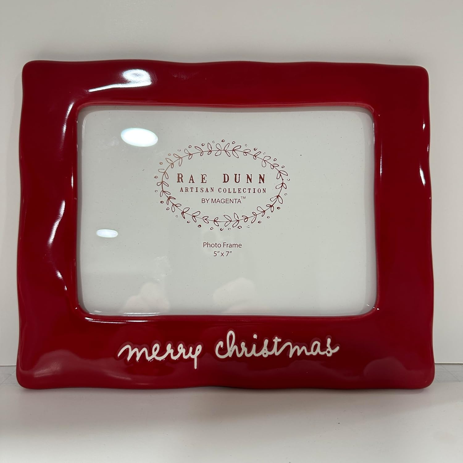 Amazon.com - Rae – MERRY CHRISTMAS PHOTO FRAME Red Ceramic 5x7 Holiday ...