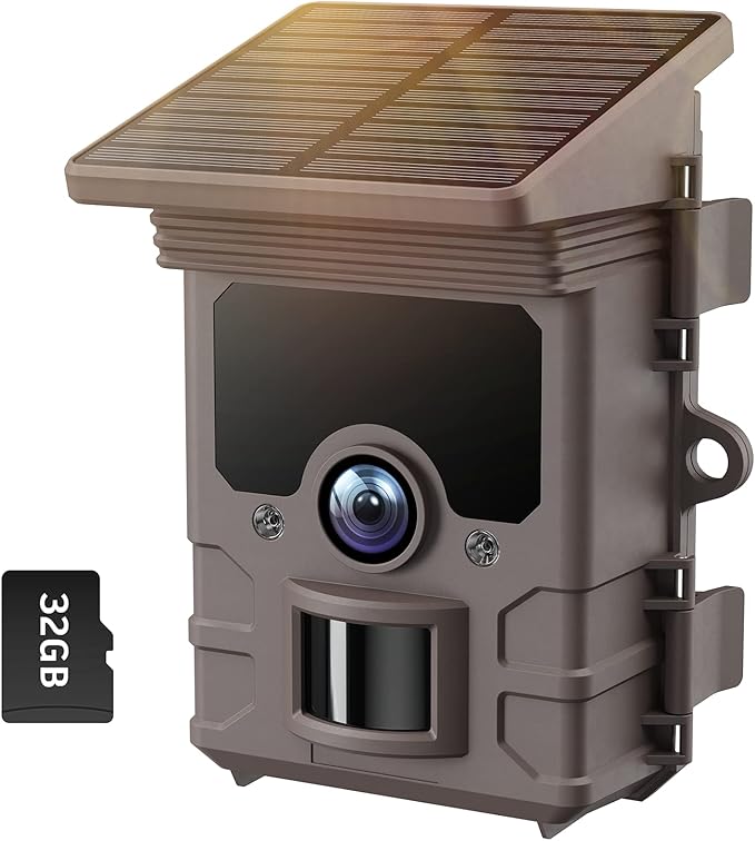 Solar Powered Trail Camera 2.7K(30fps) 30MP Game Camera with 4400mah ...