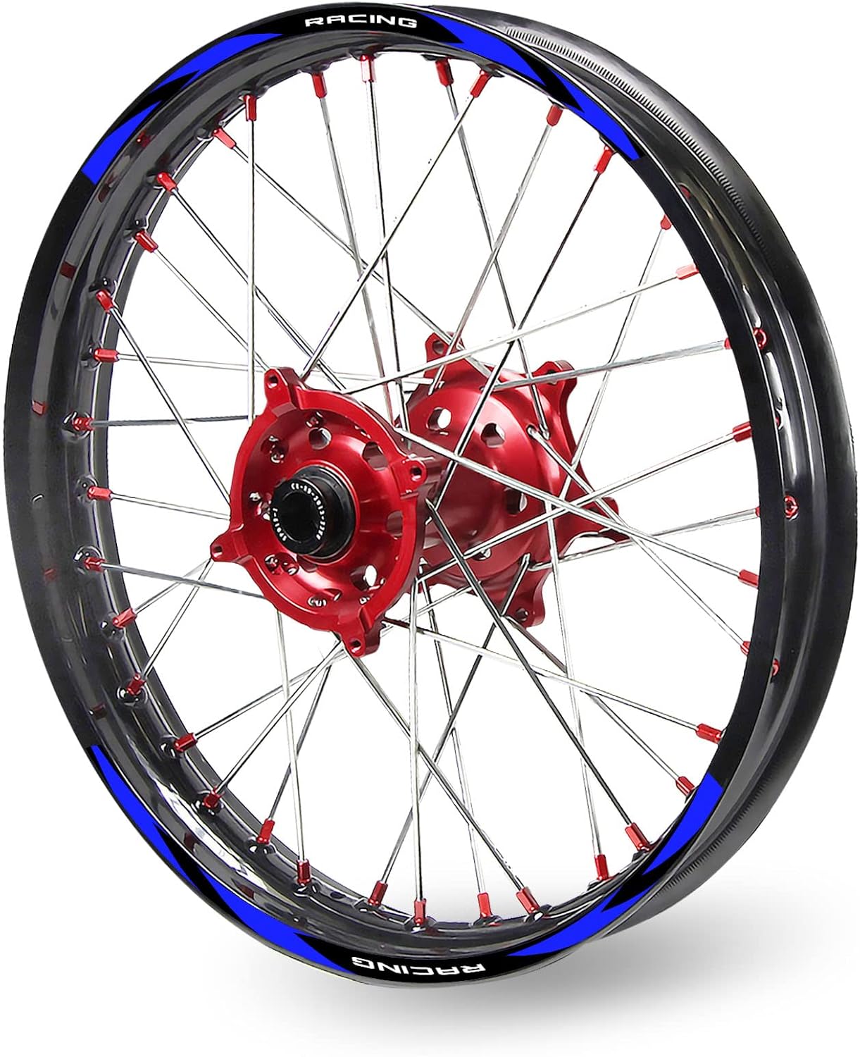 Amazon.com: MC MOTOPARTS R01B Off Road Dirt Bike Blue Wheel Stickers ...