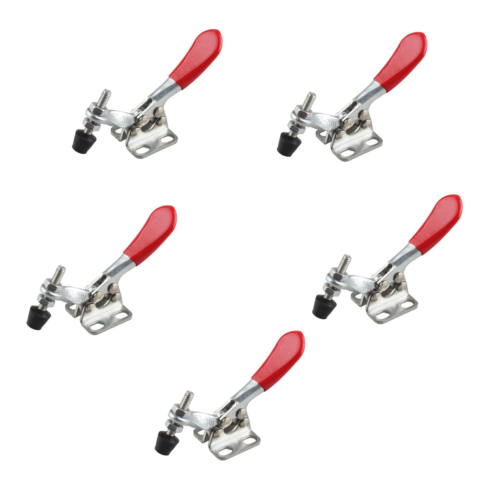 HALJIA 5PCS Antislip Red Hand Tool Toggle Clamp 201A 27Kg Horizontal ...