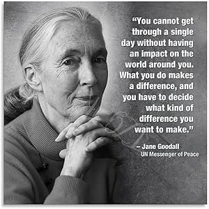 Amazon.com: Jane Goodall Poster Primatologist Portrait Quotes ...