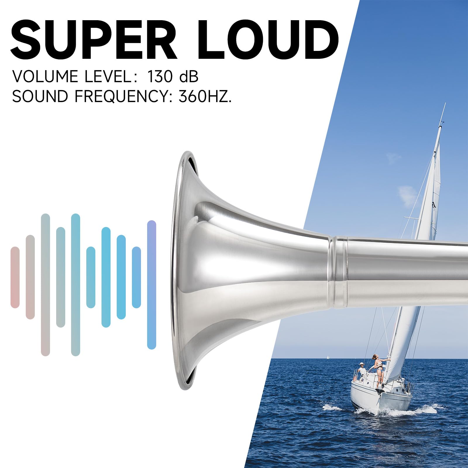 Snapklik.com : Horns 12V For Boat, Marine Boat Trumpet Horn Polished ...