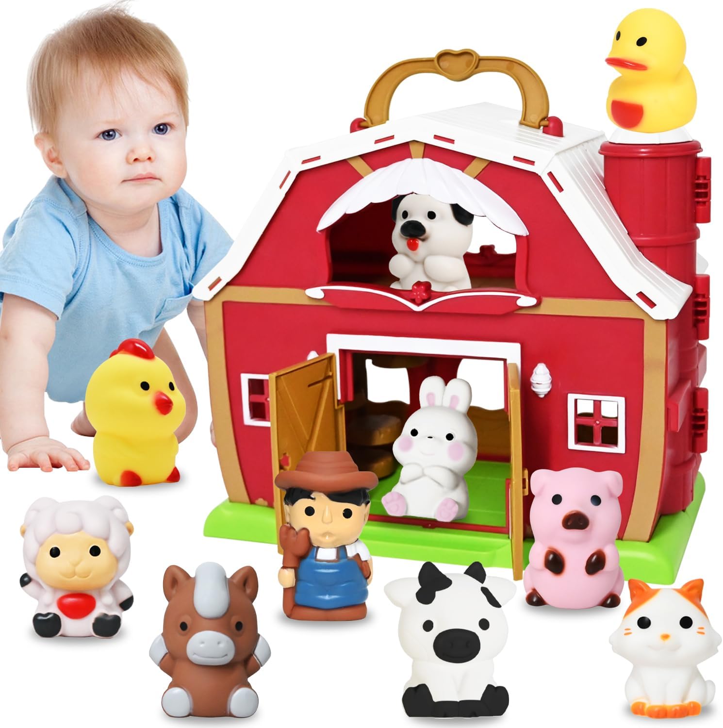 Amazon.com: Big Red Barn Toy Farm Animal Finger Puppets for 1-3 Years ...