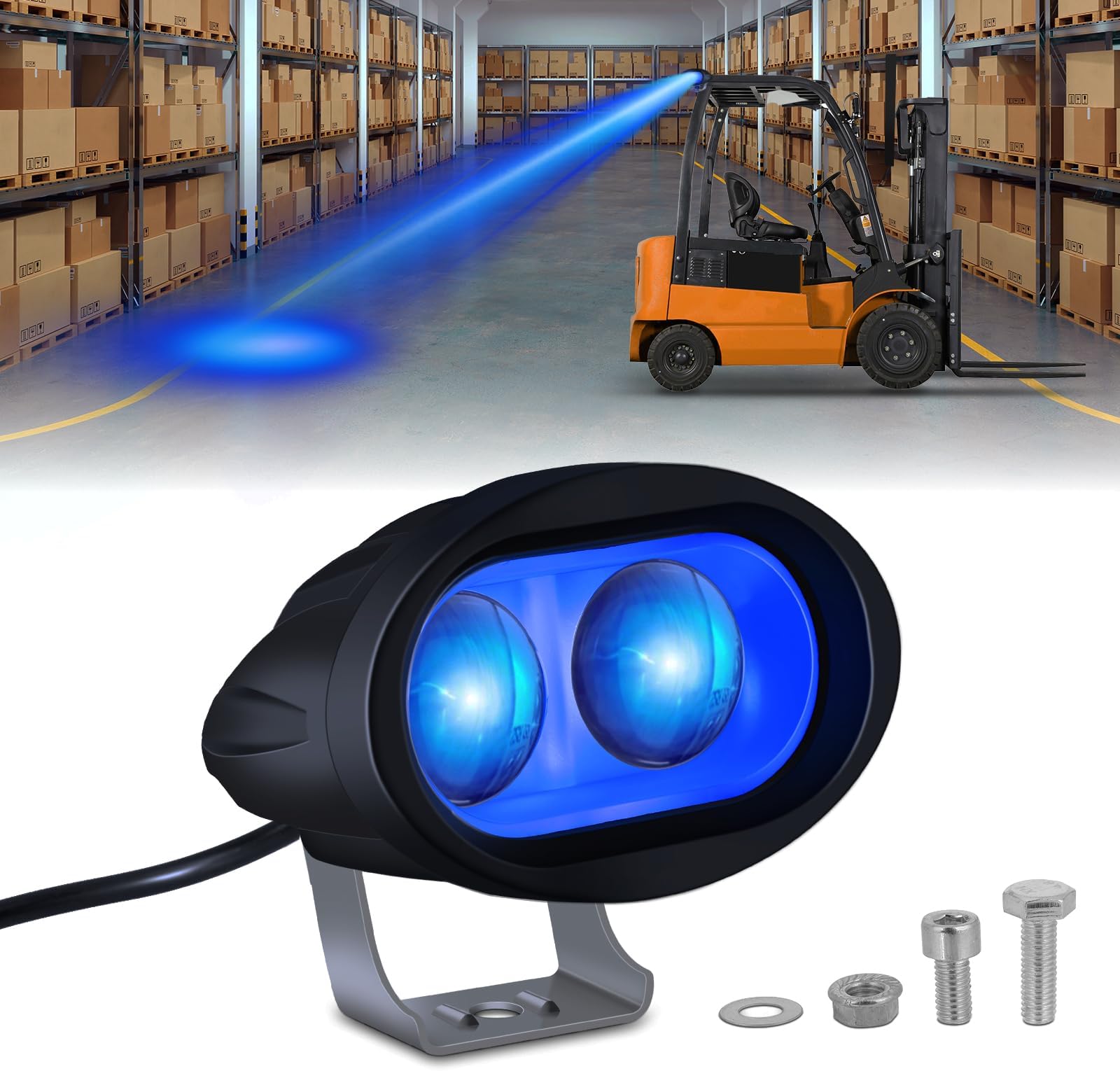 Amazon.com: FKSAFEL LED Forklift Safety Light Blue Forklift Spot Light ...