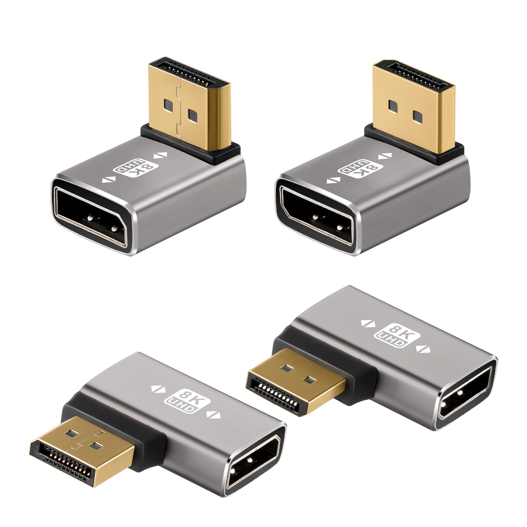 Amazon.com: Right Angle 8K DisplayPort 1.4 Adapter Multi-Type 90 Degree ...