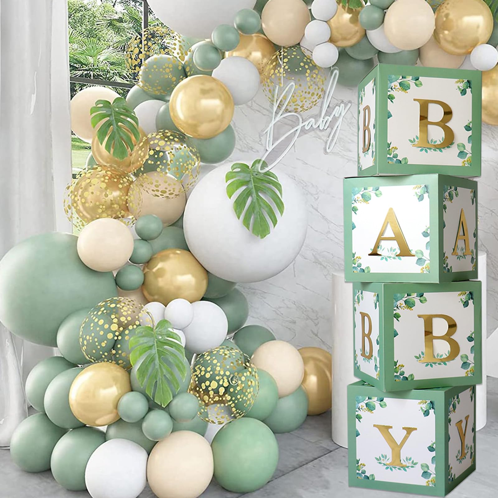 Snapklik.com : Sage Green Baby Boxes