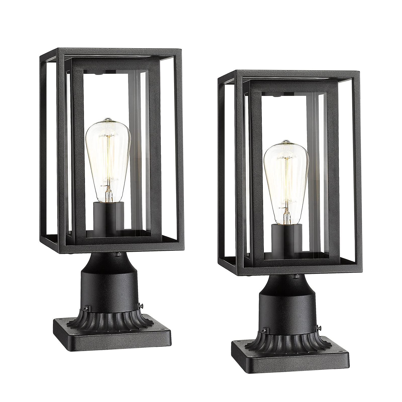 KAUEN Outdoor Post Light with Pier Mount Base, Pole Lanten, Exterior ...