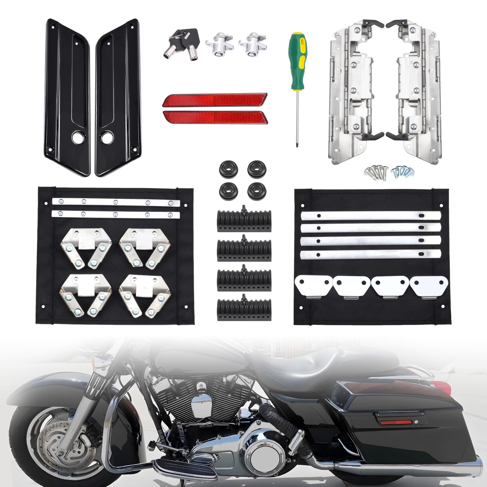 Snapklik.com : Saddlebag Hardware Kit, Rubber Cushion Black Saddlebag ...