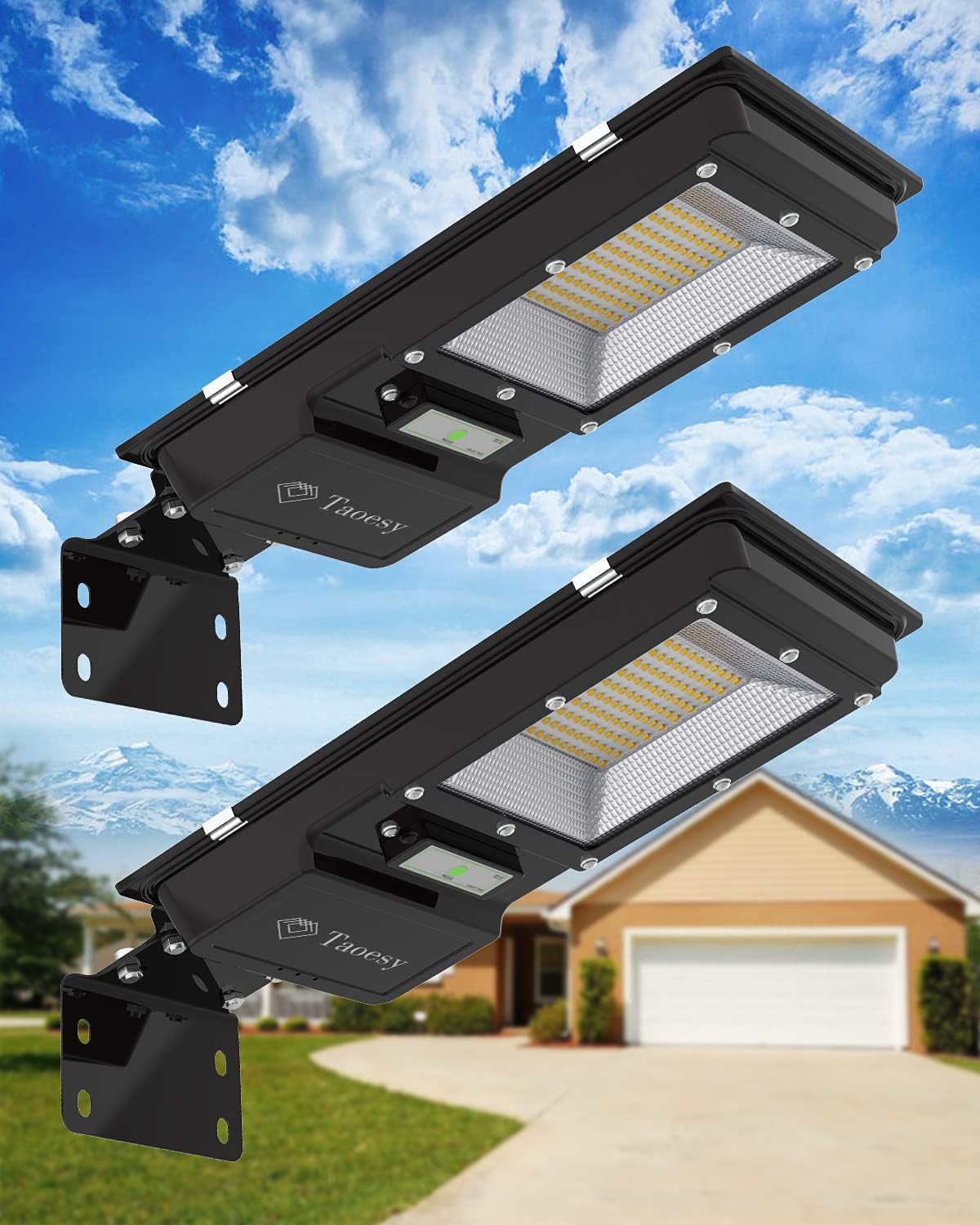 Taoesy 150W 2 Packs Solar Powered Lights Outdoor,Dusk to Dawn Outdoor ...