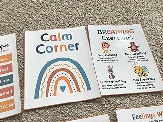Amazon.com: 9 Calming Corner Posters Classroom, Calm Down Corner ...