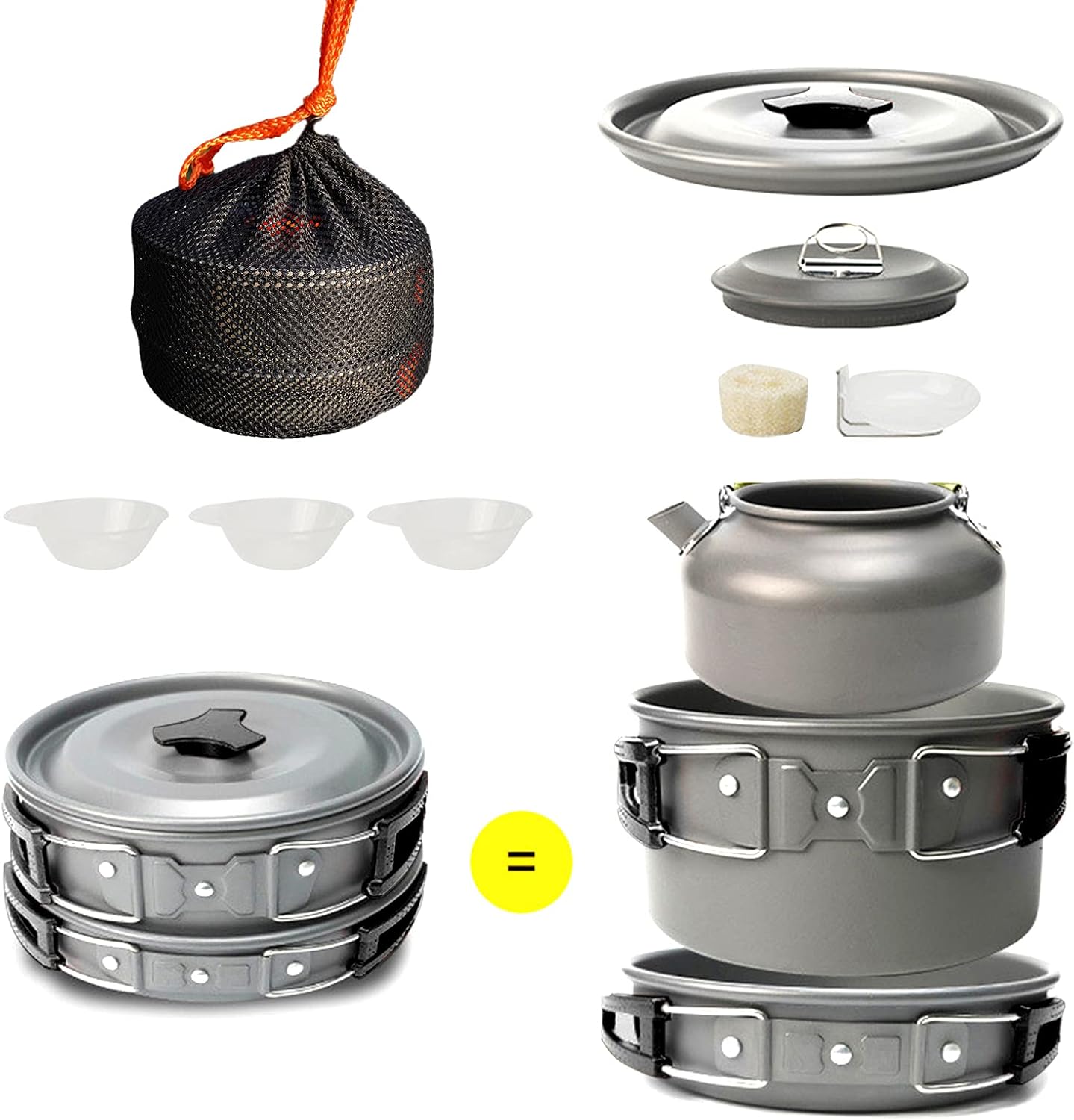 Amazon.com: phsmoo Outdoor Ultralight Camping Cookware Sundries Kit 12 ...