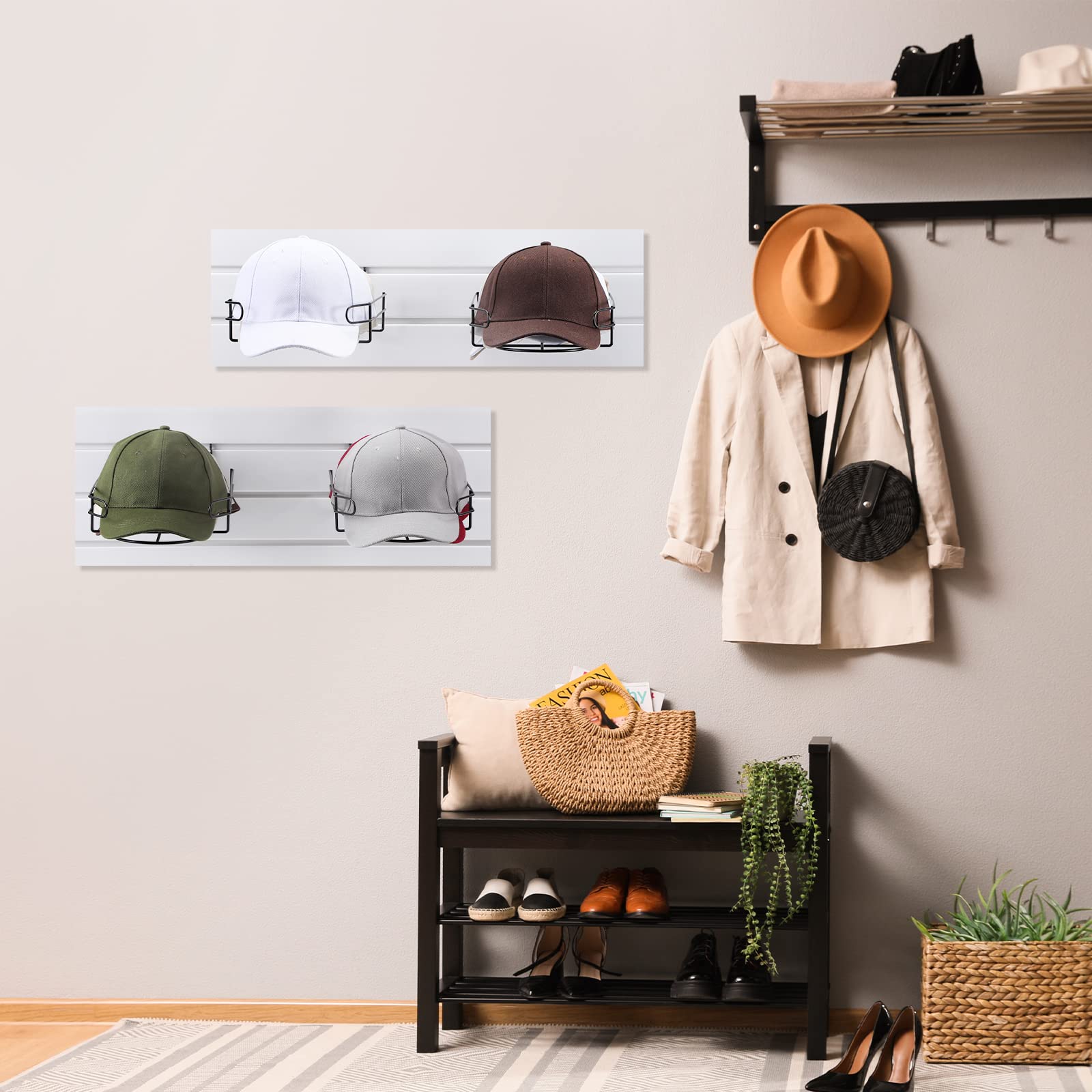 Snapklik.com : 4 Pcs Wire Hat Display For Slat Wall Black Baseball Hat ...