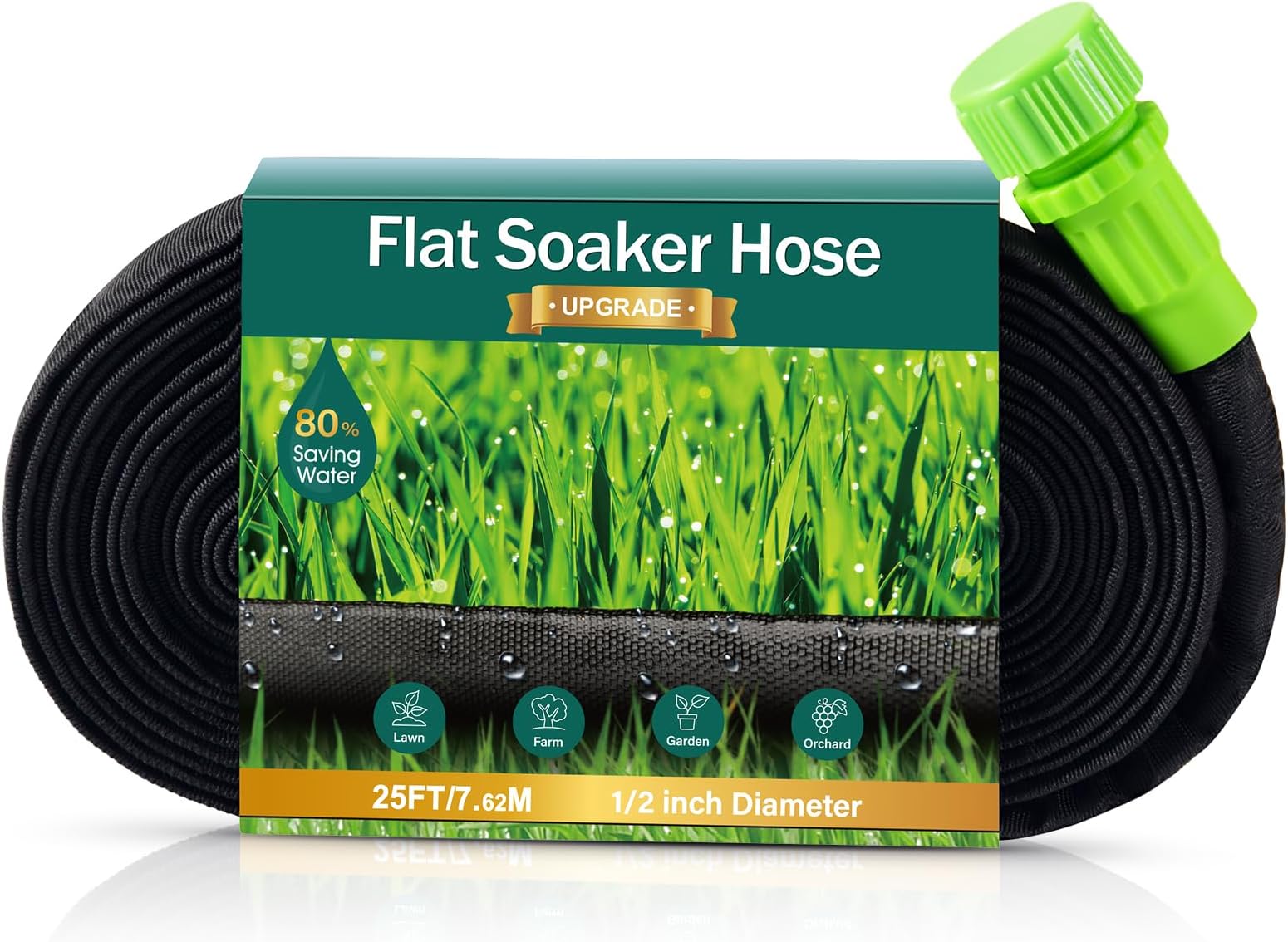 Amazon.com : Flat Soaker Hose 25ft, Heavy Duty Double Layer Design ...