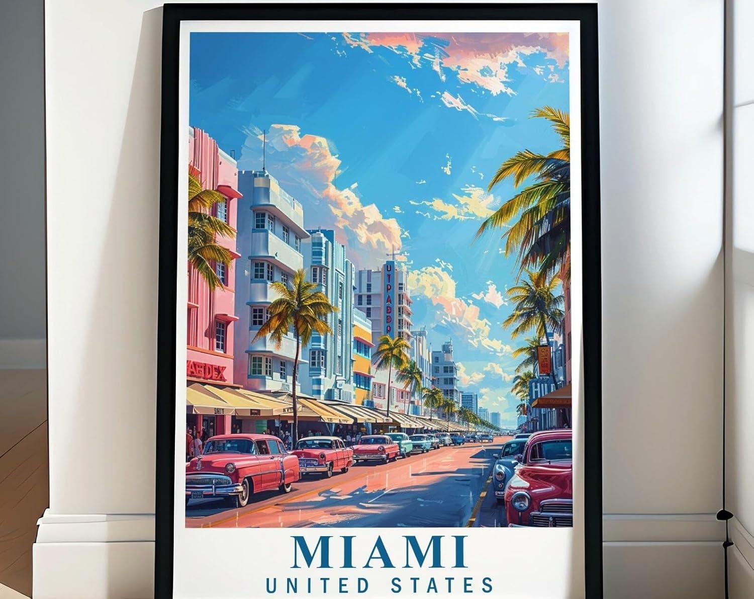 Amazon.com: vuvuhi Miami Print Art Deco District Travel Poster For ...